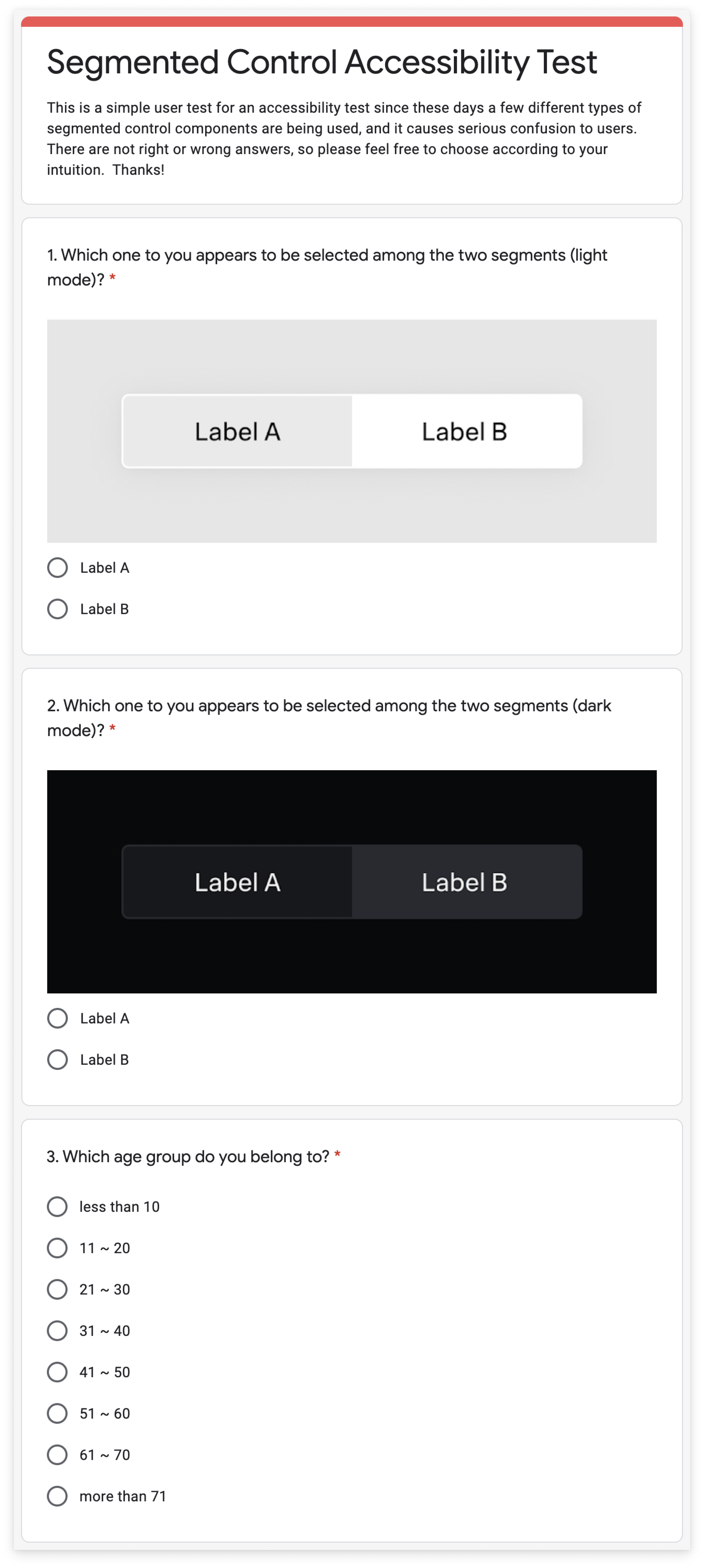 Reducing ambiguity on the segmented control UI design