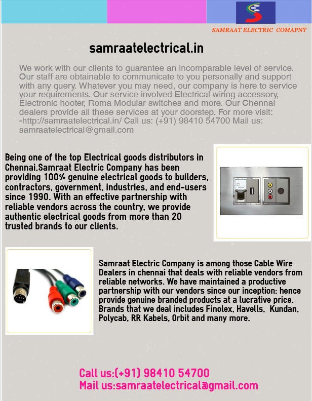 Samraat Electricals: A Home For Authentic Switches And Cables | by ...