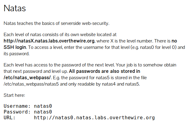 Over The Wire — Natas 0 1 2. OverTheWire (OTW) is one of the best… | by PVXs | InfoSec Write-ups