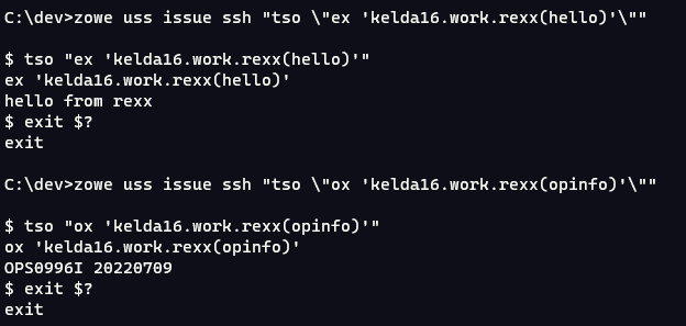 Three Ways to Remotely Call REXX (TSO/E & OPS) Using Zowe CLI | by Dan Kelosky | Zowe | Medium
