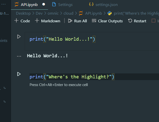 Current Cell Highlighting Issue In Vscode Material Theme Jupyter Notebook File Ipynb By Mike