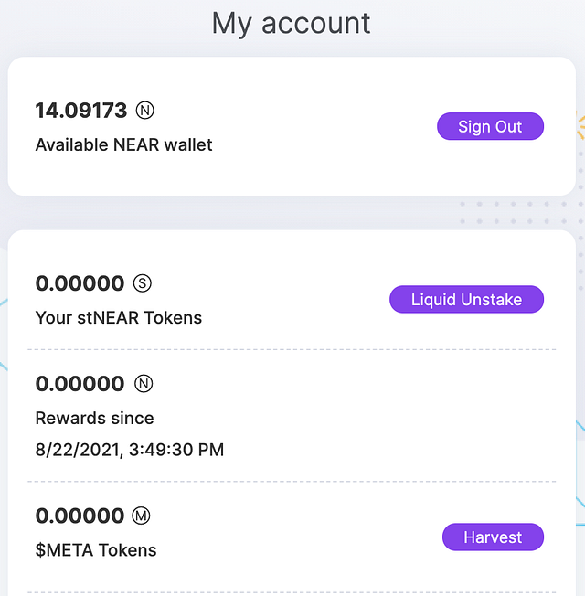 24–48hr update: NEP-141 tokens wallet support & harvesting META | by metapool.near | Meta Pool ...