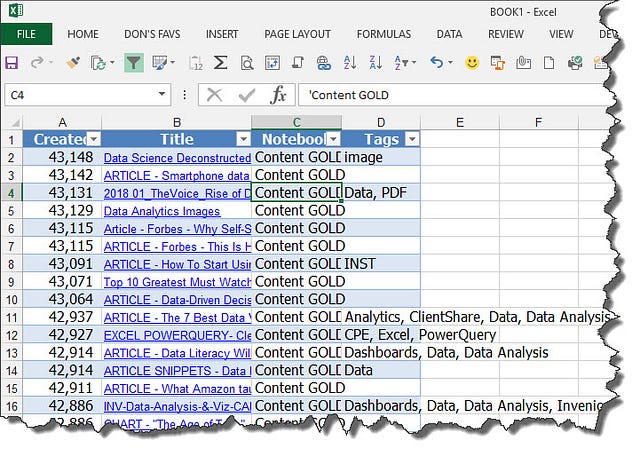 Evernote —”How Do I Create An Excel List of Selected Notes?” | by Don ...