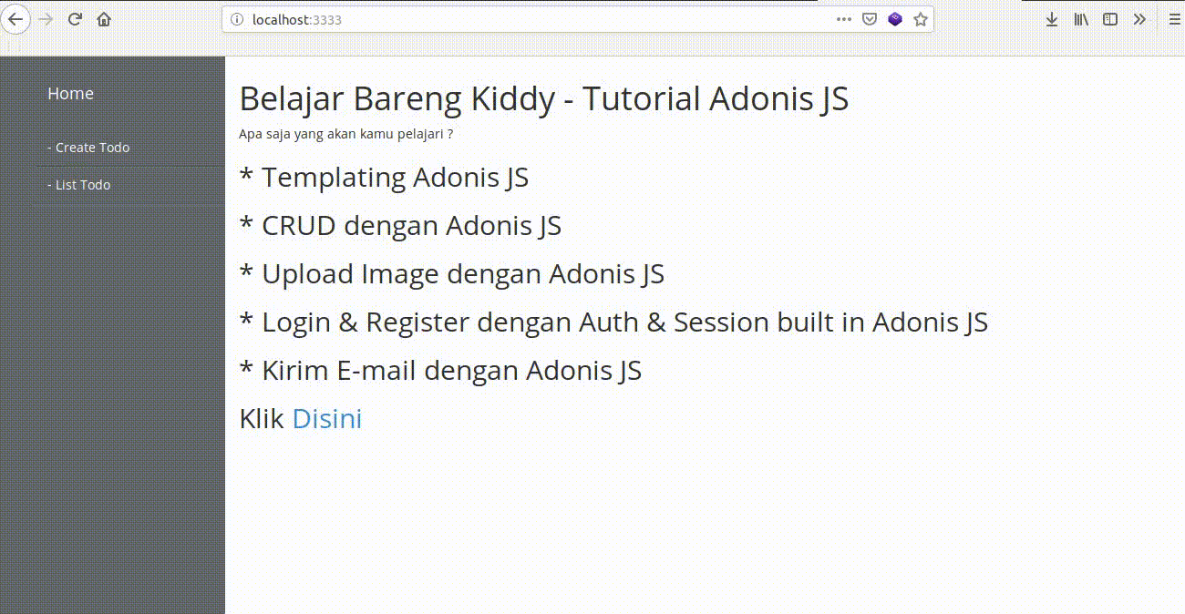 Tutorial AdonisJS — Templating. Tutorial Adonis JS — Templating dalam… | by Hudya | Medium