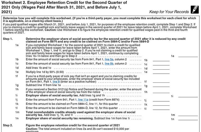 The IRS Released Form 941 Worksheet 2 for Q2 2021: Here’s What You Need ...