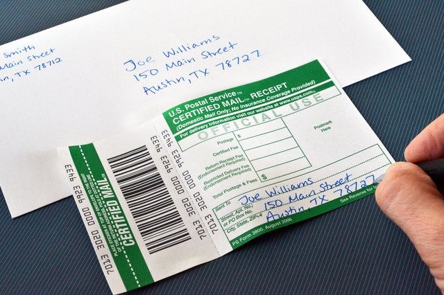 How to use a Certified Mail Receipt when buying non-KYC Bitcoin with US ...