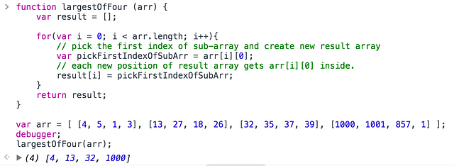 Return Largest Numbers in Arrays. Return an array consisting of the ...