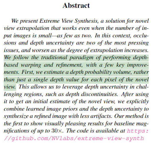 Extreme View Synthesis. Creating a new view → based on a very… | by Jae ...