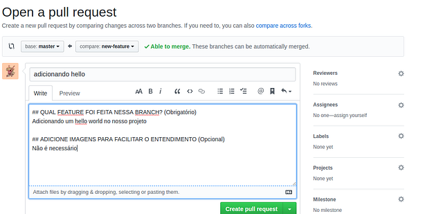 Criando um template para Pull-Request nos projetos | by Mateus | Medium
