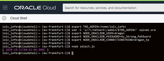 How to connect to your FREE Autonomous Database using a Polyglot Node.js from Cloud Shell? | by ...