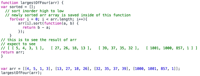 Return Largest Numbers In Arrays Return An Array Consisting Of The By Heggy Castaneda Medium