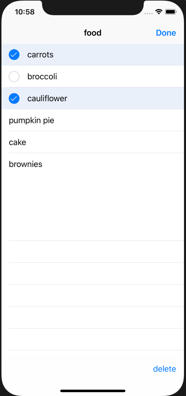 Multiple Row Selection with Check Buttons for UITableViewCells (programmatically) | by Meera ...