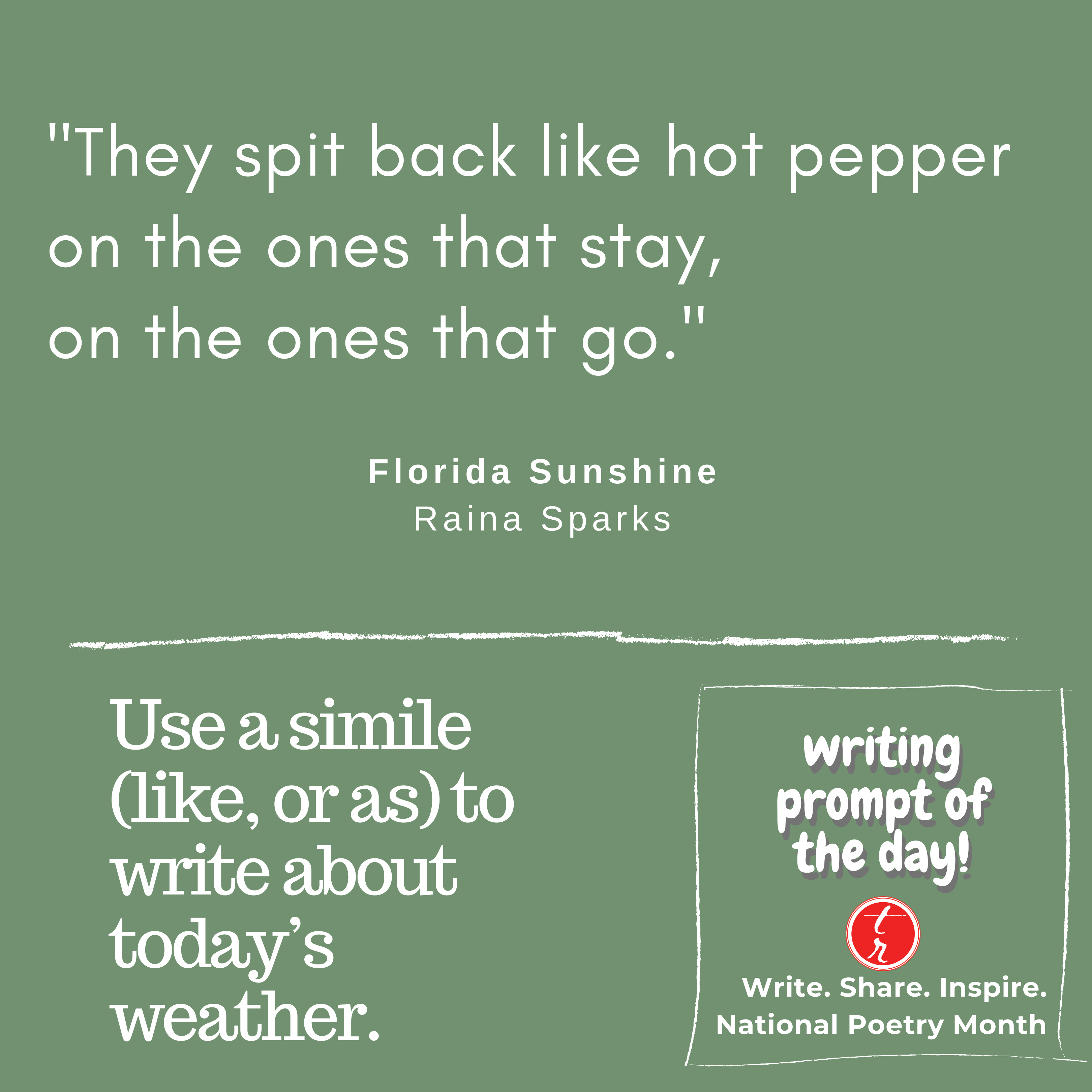 National Poetry Month: Writing Prompts Week 4 | by The Telling Room ...