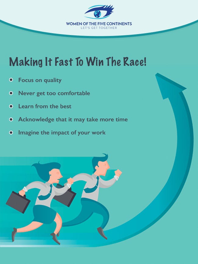 Making it fast to win the race!. We are all running a race. It can be ...