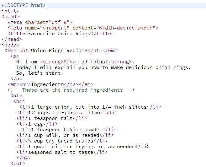 Yeah, I have successfully completed my first HTML learning Assignment. | by Muhammad Talha | Medium