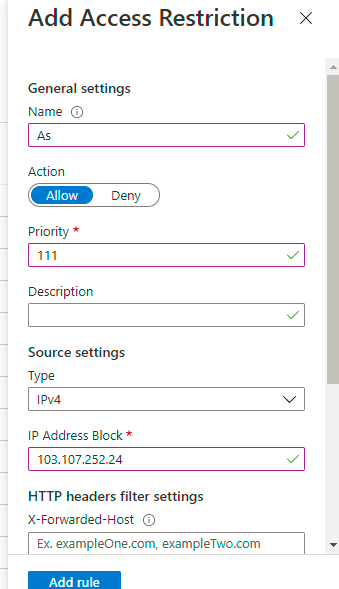Set Up Azure App Service Access Restrictions Using Ip Based Rules
