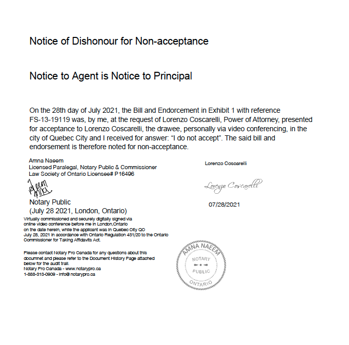 Notice of Dishonour for Non Acceptance - Lorenzo Family Law - Medium