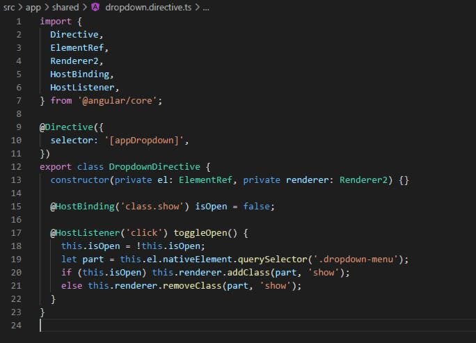 Getting around Bootstap 4+ dropdown with Custom Directives in Angular: ‘.open’ vs ‘.show’ | by ...