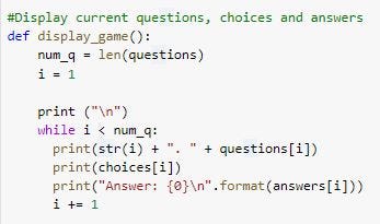 My first ever game quiz made using python. | by Ellaine Paden | Medium
