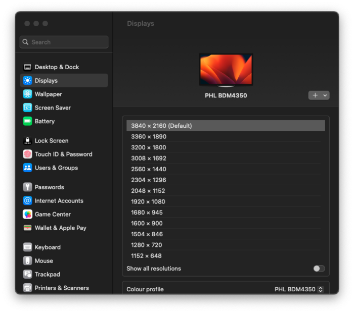 How to set a custom scaled screen resolution on MacOS Ventura | by Dale ... How to set a custom scaled screen resolution on MacOS Ventura | by Dale ...