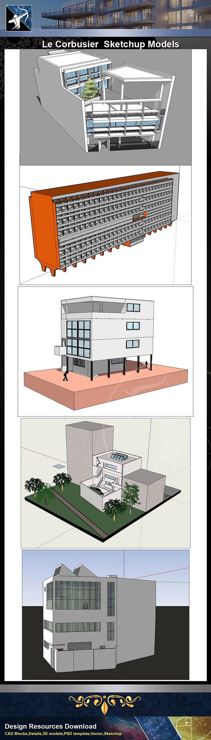 ★Total 107 Pritzker Architecture Sketchup 3D Models★ (Best Recommanded ...