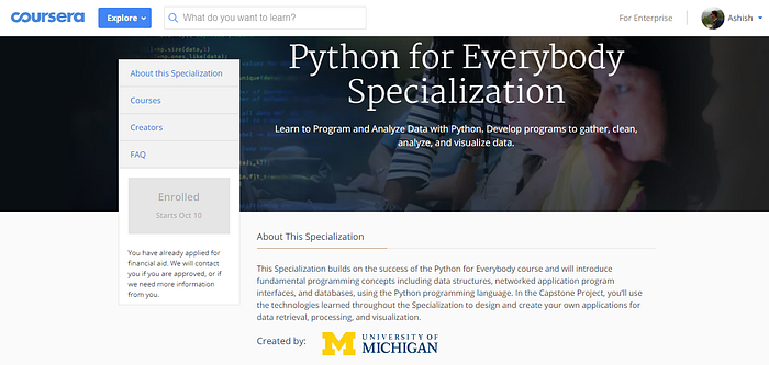 Getting Your Coursera Financial Aid Application Approved | by Ashish Krishan | Medium