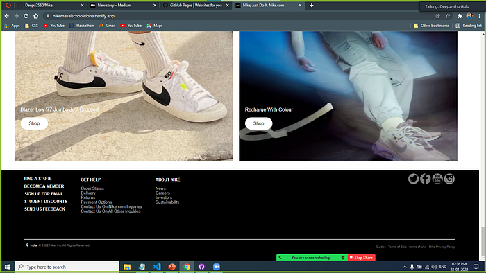GitHub - deepu2560/Nike: Clone of official website nike.com. we made this clone with use of HTML ...