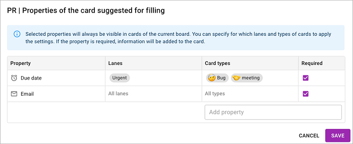 Required fields for boards and card types | by Ekaterina Kondrateva ...