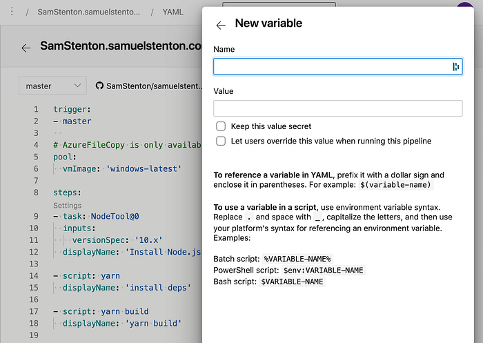 Hosting a static site with Azure Blob Storage and DevOps | by Samuel ...