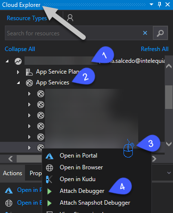 Debug .Net Core in Azure App Service from Visual Studio | by Elena Salcedo | Medium