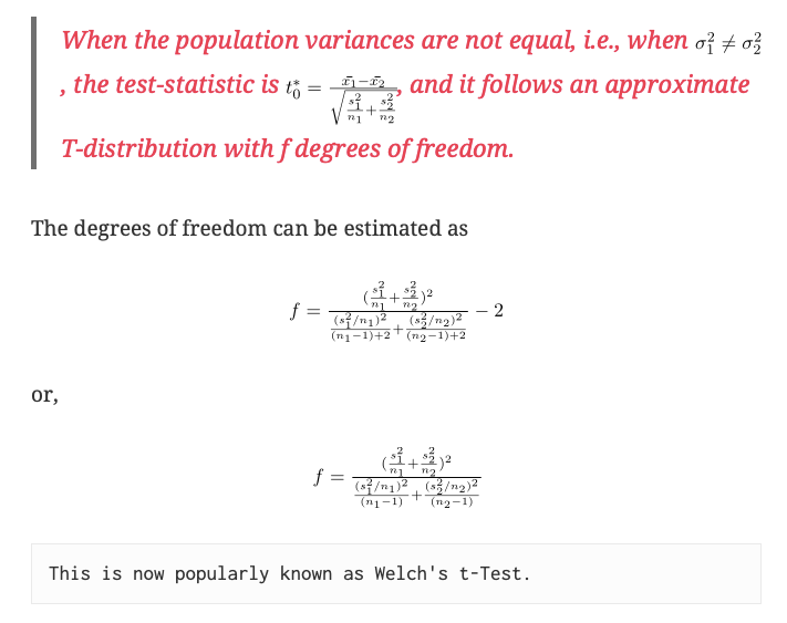 Welch’s t-test - Naresh Devineni - Medium