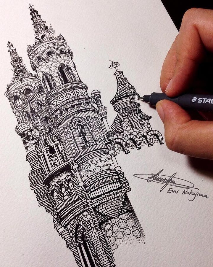 Artist Creates Meticulously Detailed Ink Drawings of Architecture ...