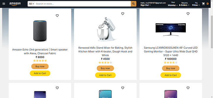 E-Commerce App using Amazon UI and React JS | by VRUJESH HM | Medium