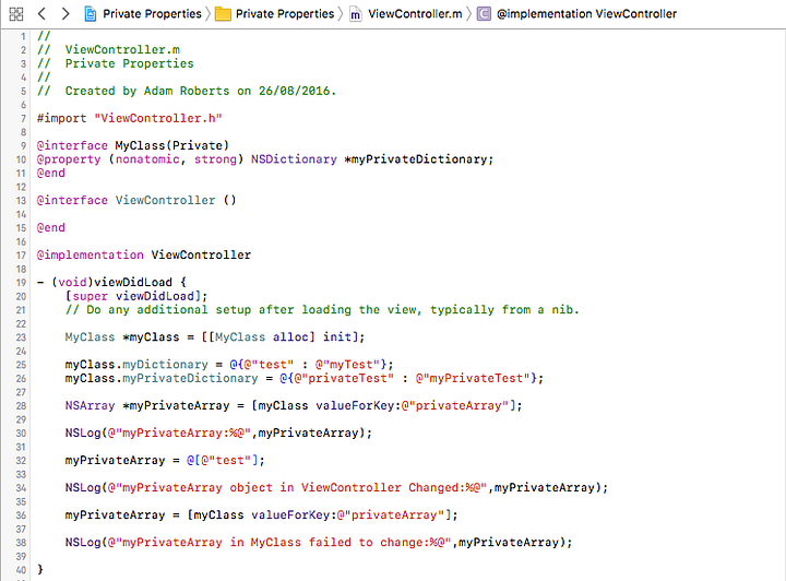 Accessing Private Properties and Private iVars in Objective C from Another Class | by Adam ...