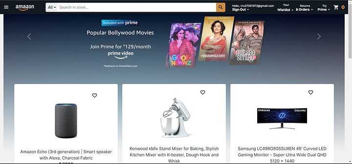E-Commerce App using Amazon UI and React JS | by VRUJESH HM | Medium