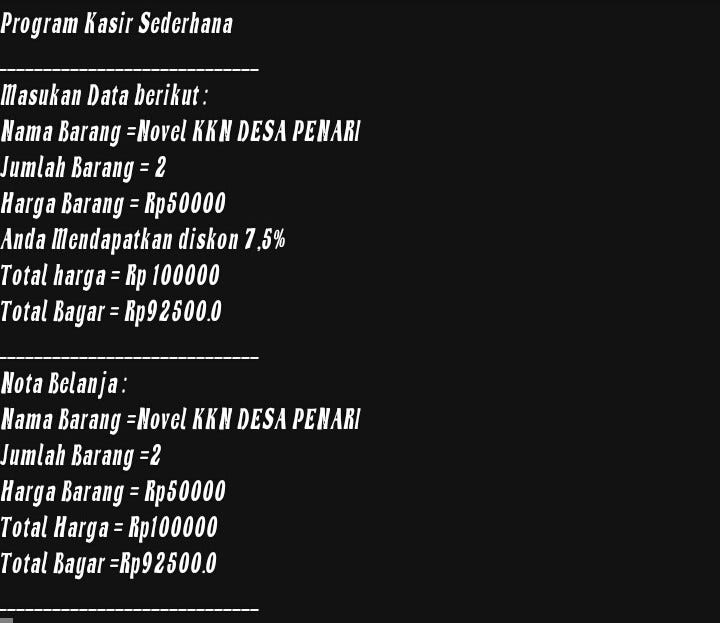 Membuat Program Kasir Dengan Java | by Olfin Ulum | Medium