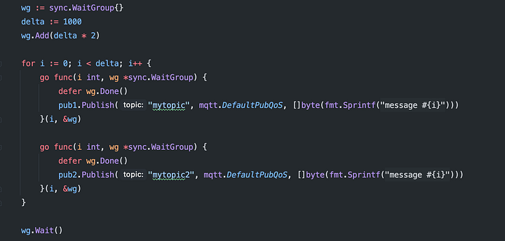 Go: Concurrent PubSub with MQTT. Concurrent publishers and subscribers ...