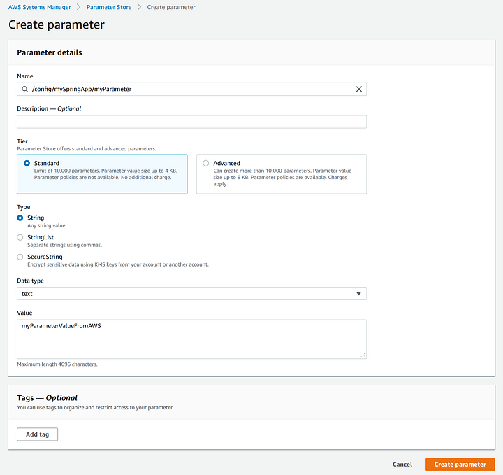 How to externalize Spring Boot Properties to an AWS System Manager Parameter Store | by Robert ...