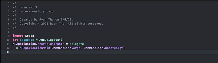 Creating Macos Apps Without A Storyboard Or Xib File With Swift 5 By Ryan Theodore The Medium 1412
