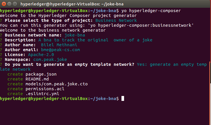 Part 4: Create a Hyperledger Fabric composer project | by Bilel Methnani | Medium
