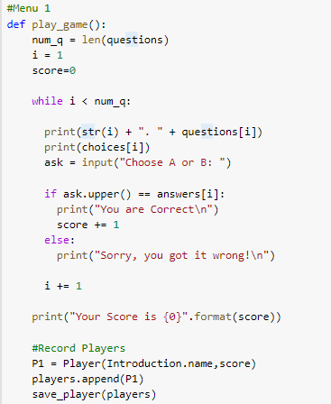 My first ever game quiz made using python. | by Ellaine Paden | Medium
