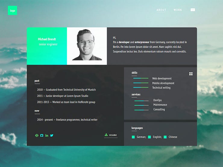 Ivan, Free HTML5 Resume Template. Ivan is a free HTML5 resume template ...
