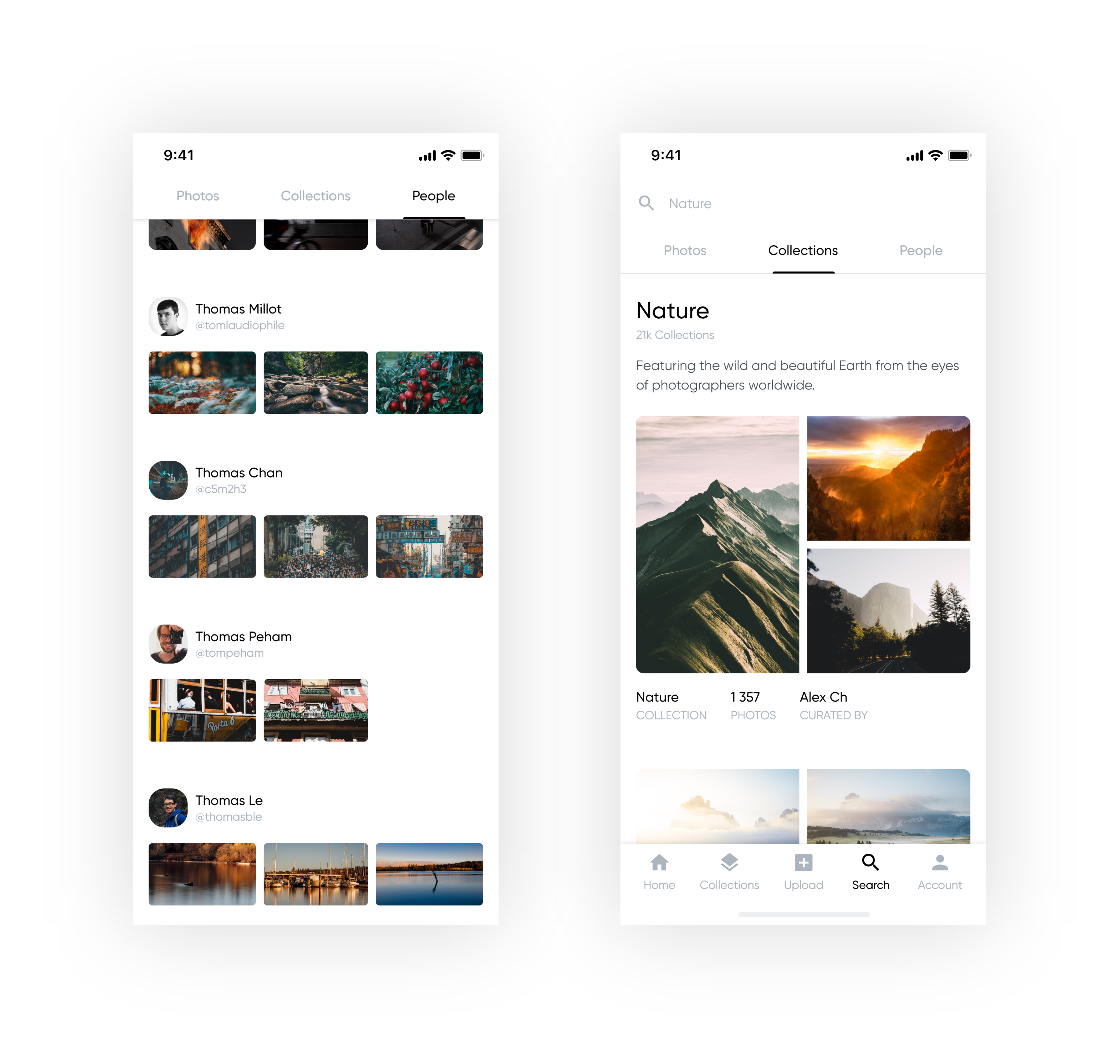 Unsplash | UX/UI iOS App Design Concept | by Bartosz Piekarz | Muzli ...