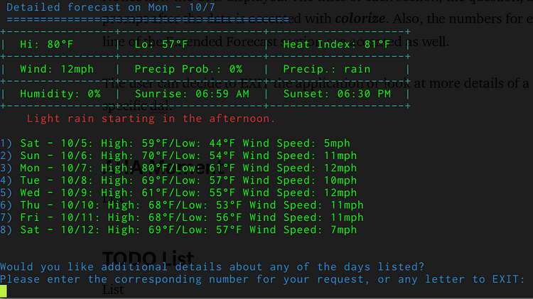CLI Ruby gem with Dark Sky API. This week I finished my first project ...