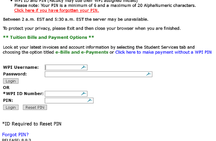 Example of bad design on WPI website | by Brandon Werner | Medium
