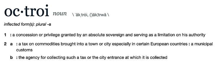 Octroi. This word can be a little bit taxing | by Avi Kotzer | Silly ...