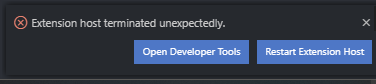 VSCode: Error: “Extension host terminated unexpectedly” | by Vit Tertiumnon | Medium