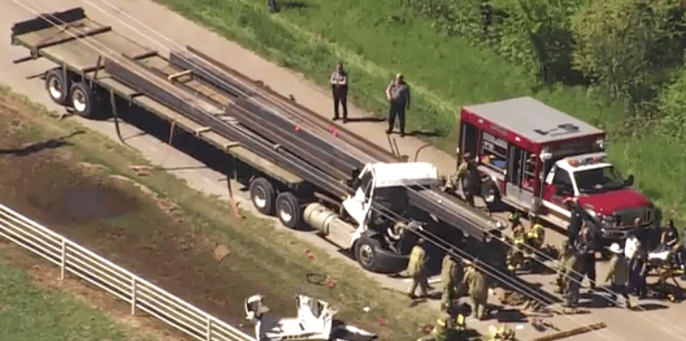 Trucker Barely Escapes With His Life After Steel Beam Crashes Through ...