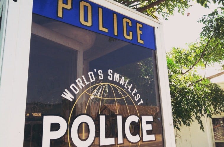 World’s smallest police station. One of the most famous tourist spots ...