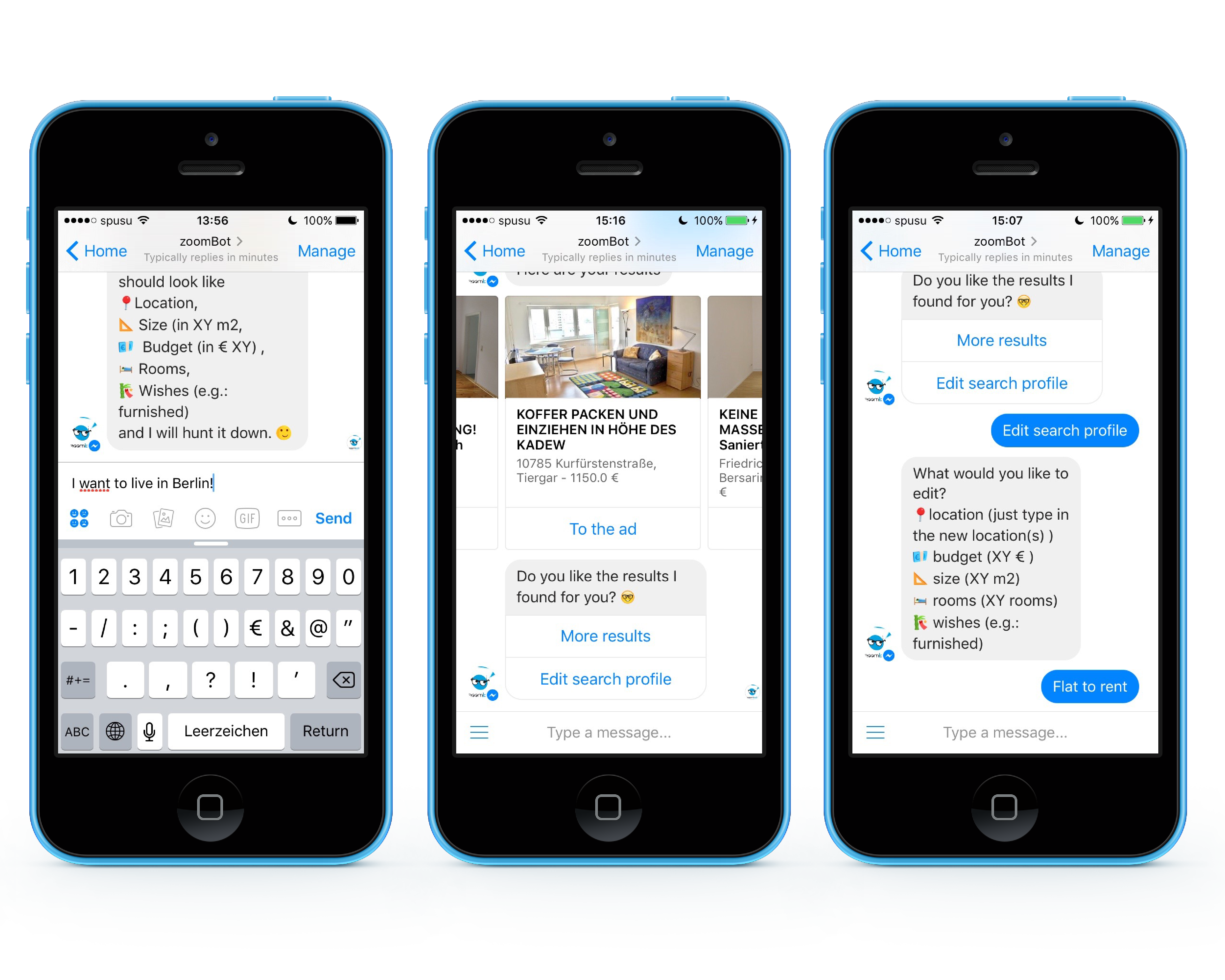zoomBot — Our Journey on Creating a Chat Bot for Real Estate | by Carina Skladal | UX Collective